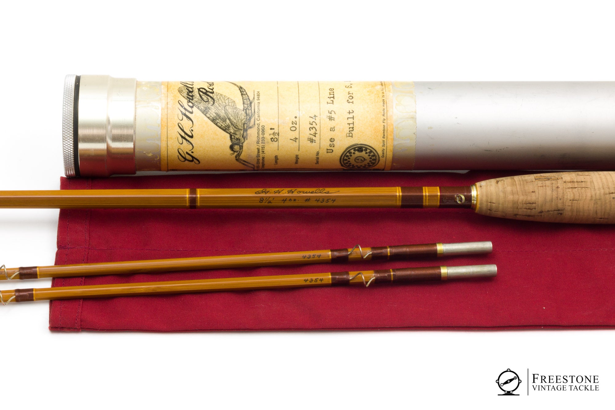 Howells, G.H. - 8'6" 2/2 4oz (5wt) Bamboo Fly Rod - Freestone Vintage ...
