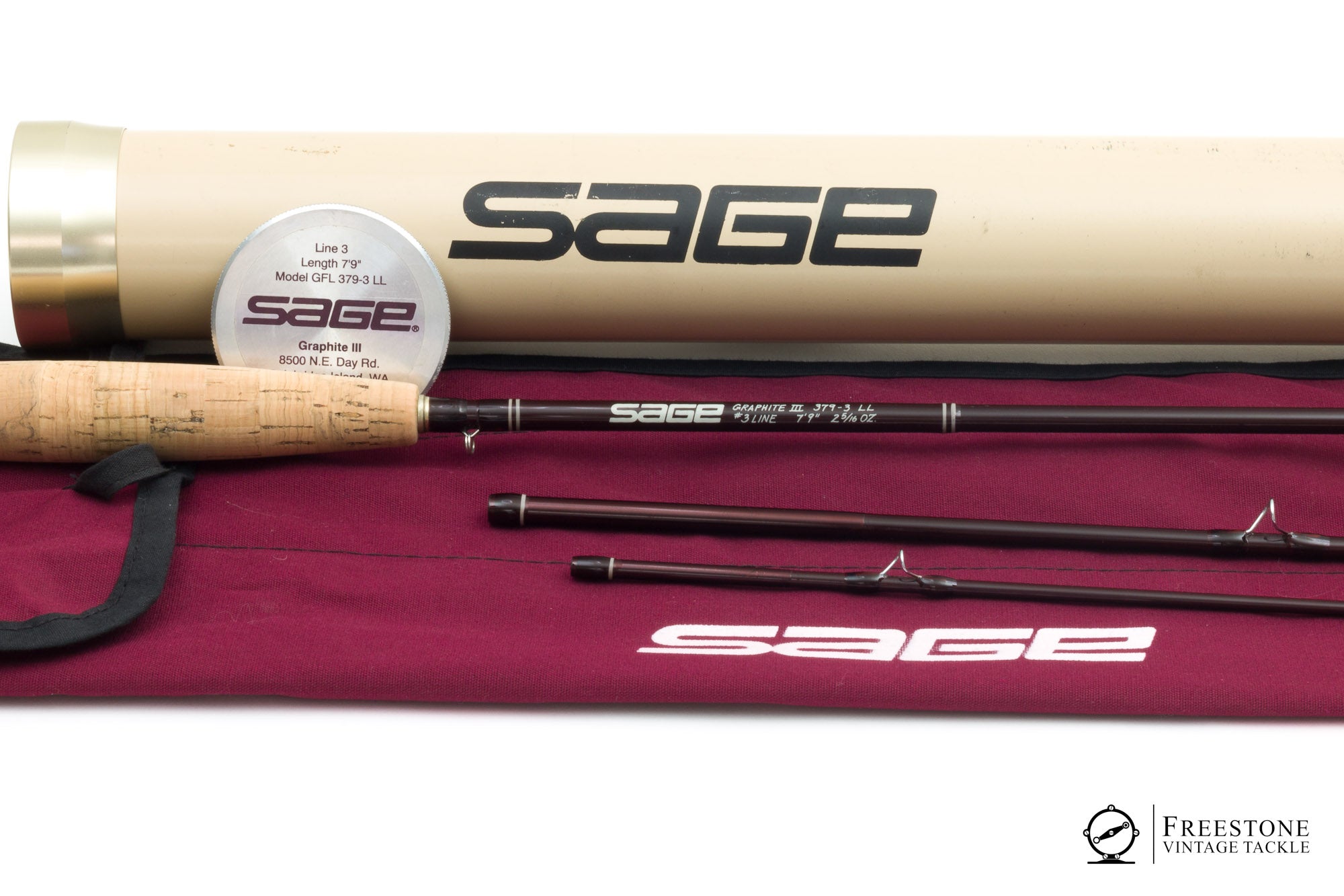 Sage - GFL 379-3LL - 7'9" 3wt, 3-pc Graphite Rod - Freestone Vintage Tackle